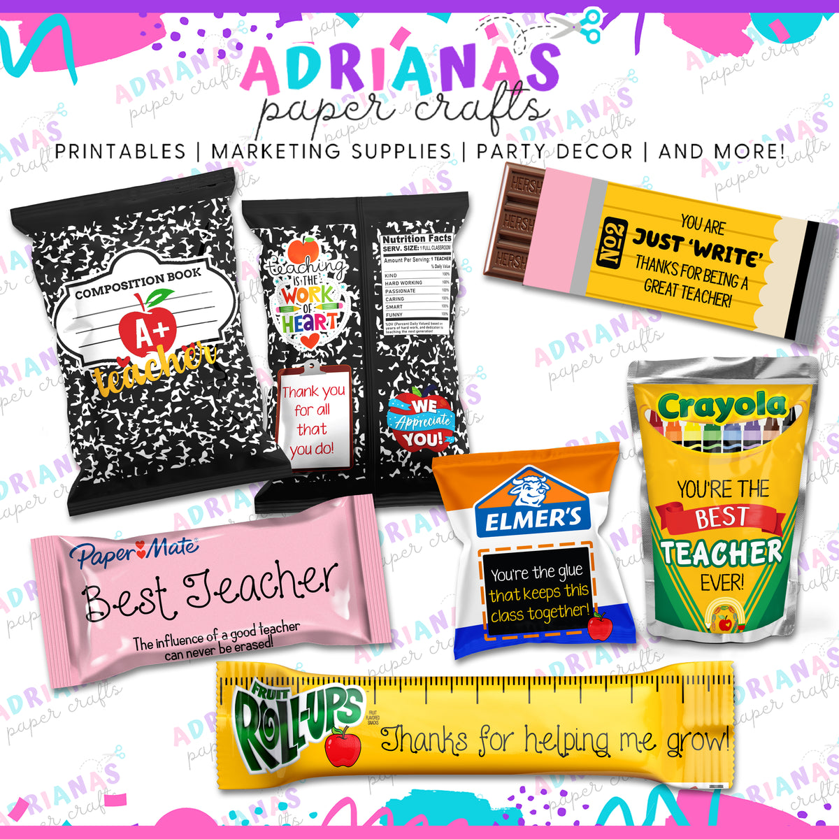 Teacher Appreciation Bundle - INSTANT DOWNLOAD - Non Editable – Adriana ...