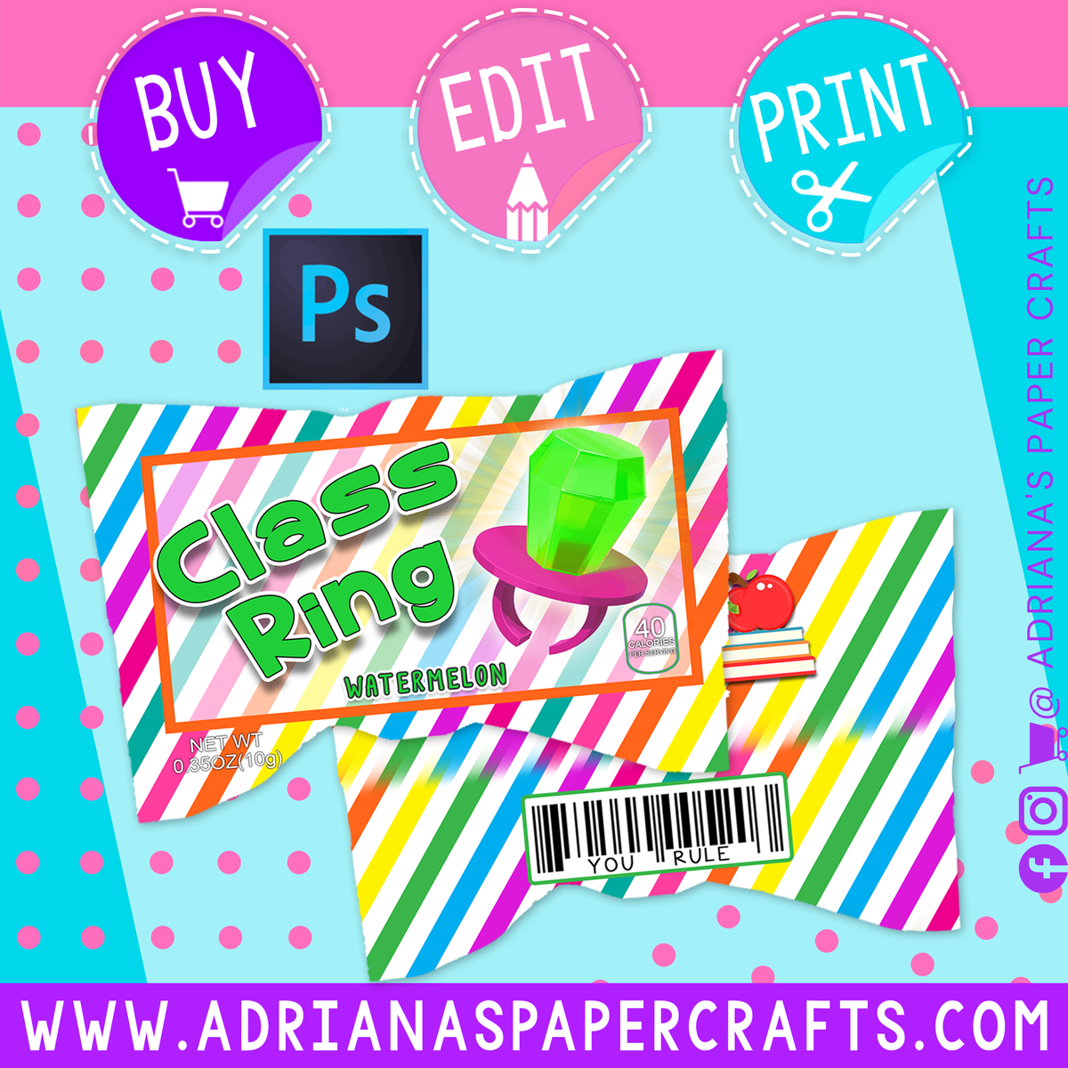 Editable Teacher Appreciation Ring Pop Design - Photoshop File ...