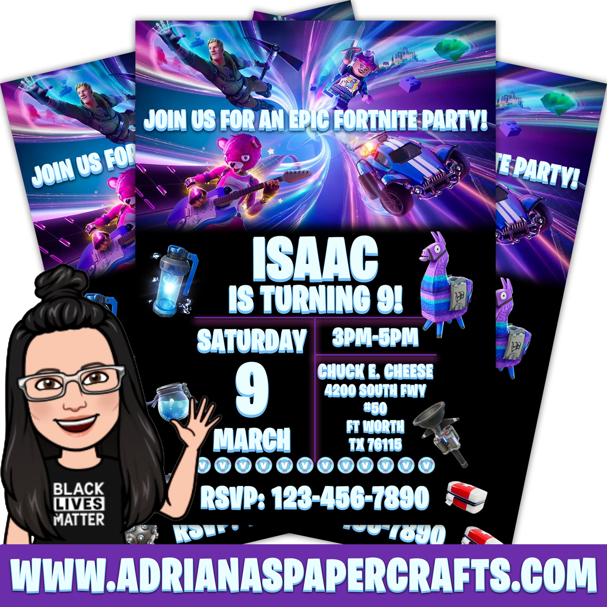 Fortnite Invitation – Adriana's Paper Crafts