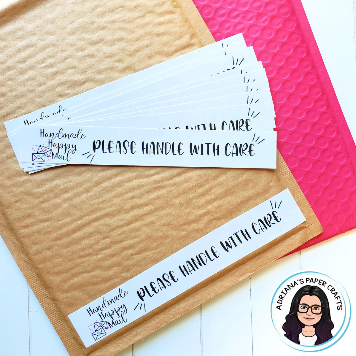 Handmade Happy Mail Labels - Set of 12 – Adriana's Paper Crafts