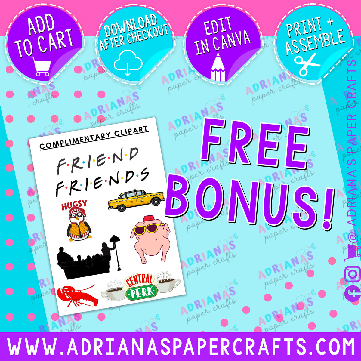 Editable FRIENDS Game Cards - Digital File – Adriana's Paper Crafts