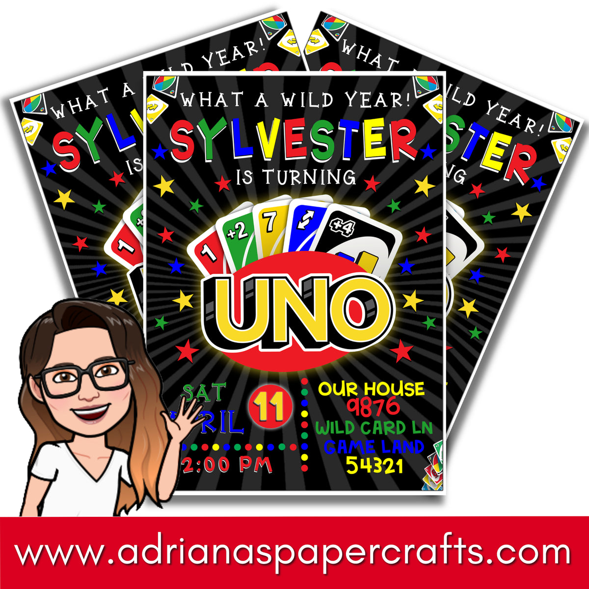 UNO Party Invitation – Adriana's Paper Crafts