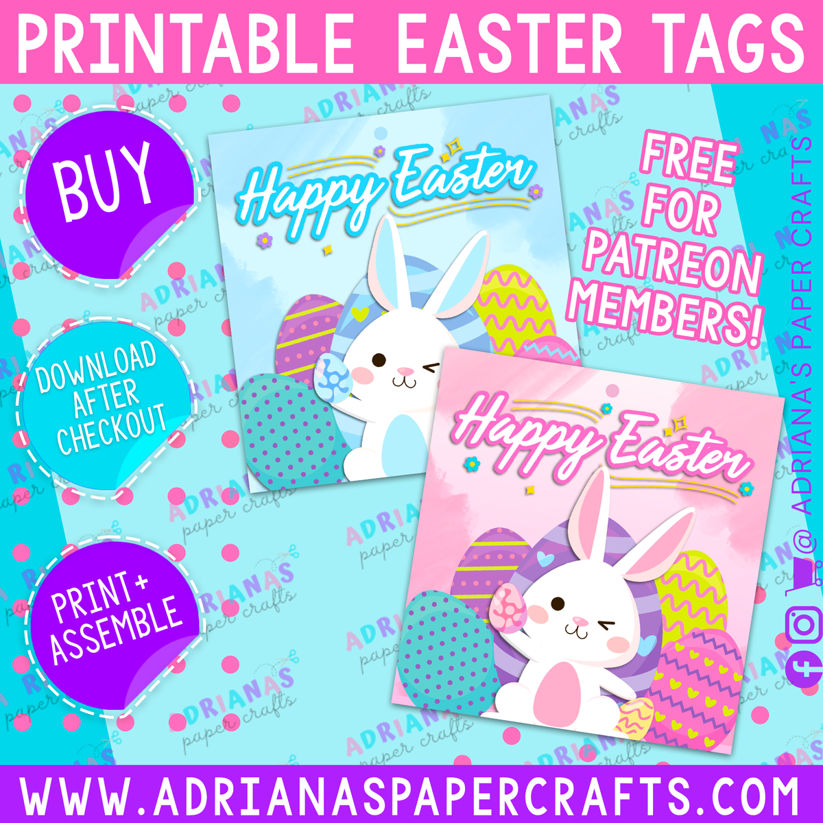 Easter Tags - Printable - Instant Download – Adriana's Paper Crafts