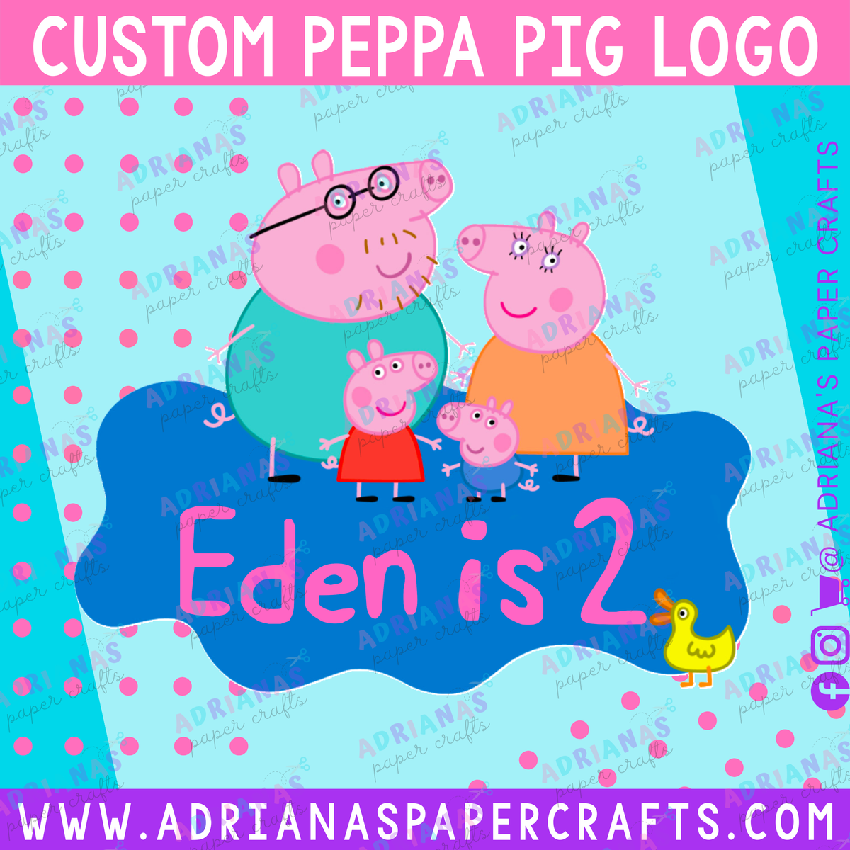 Custom Peppa Pig Logo – Adriana's Paper Crafts